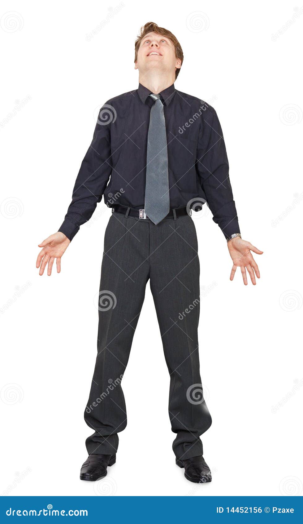 Happy Man Stands and Looks Up Stock Photo - Image of legs, black: 14452156 Happy Man Stands and Looks Up Stock Photo - Image of legs, black: 14452156