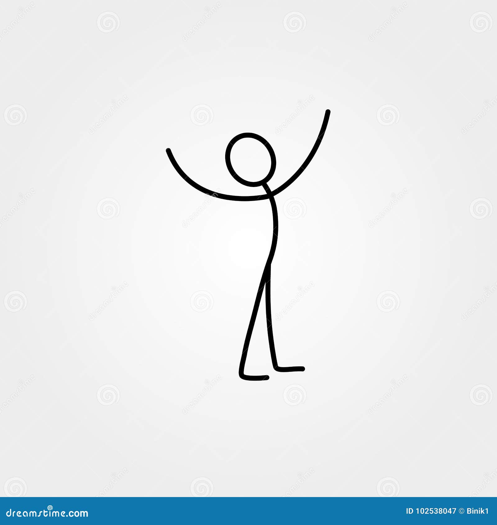 Happy man stick figure stock vector. Illustration of drawing - 102538047