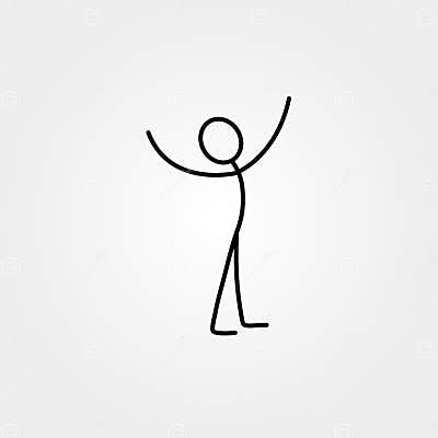 Happy man stick figure stock vector. Illustration of drawing - 102538047