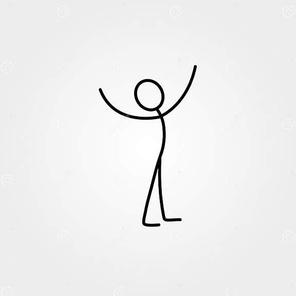 Happy man stick figure stock vector. Illustration of drawing - 102538047
