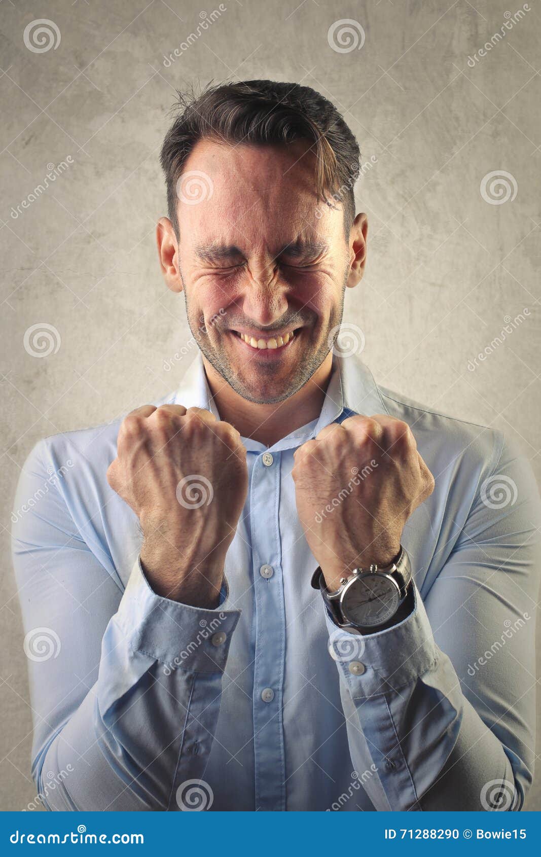 Happy man stock photo. Image of gain, gesture, exult - 71288290