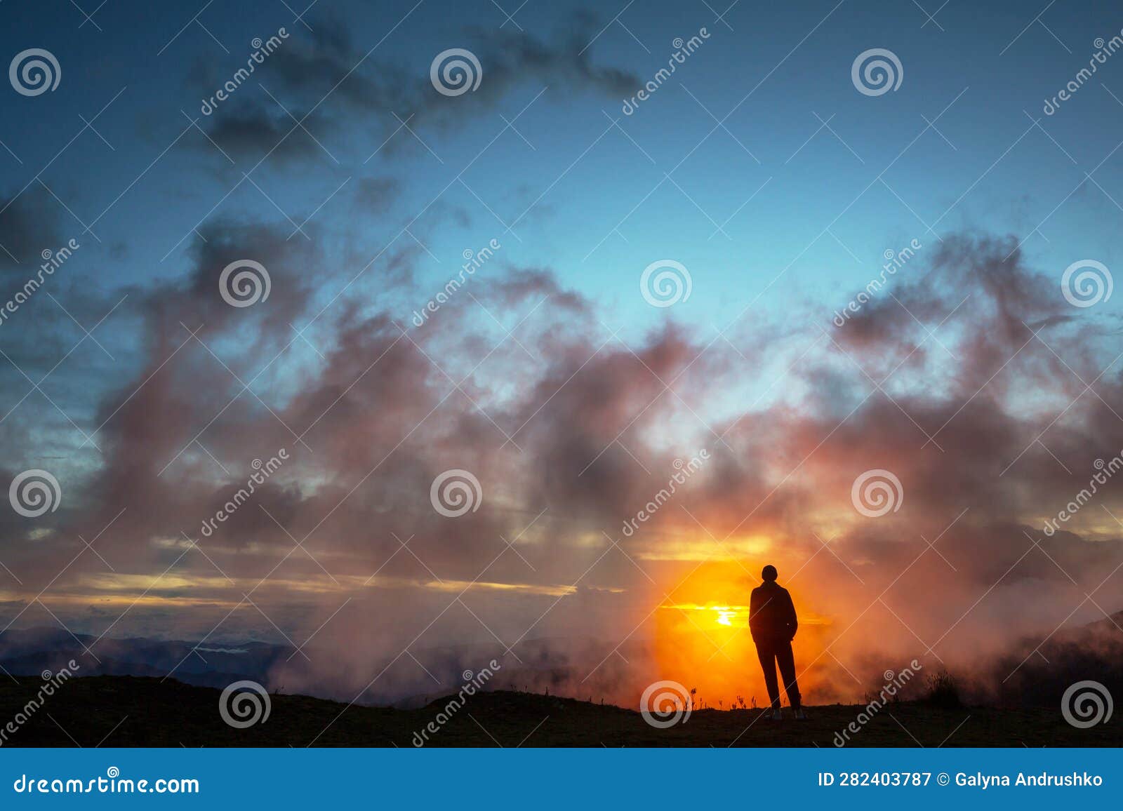 Happy man on sunset stock image. Image of summer, tourist - 282403787