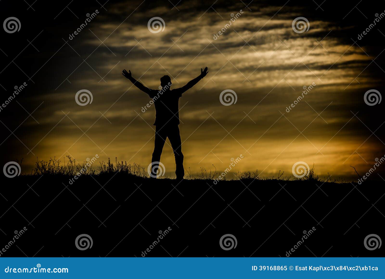 Happy man Sunset stock image. Image of emotion, happy - 39168865