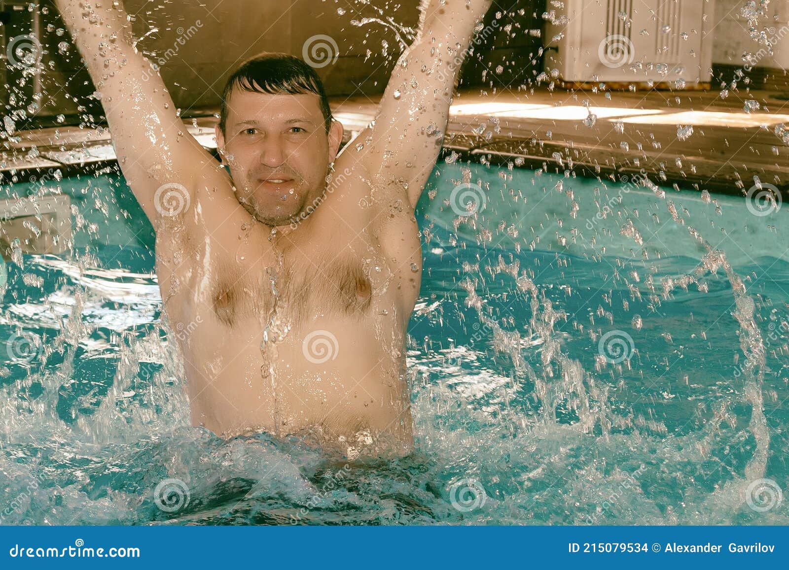 A Happy Man Swims in the Pool Stock Photo - Image of activity ... A Happy Man Swims in the Pool Stock Photo - Image of activity ...