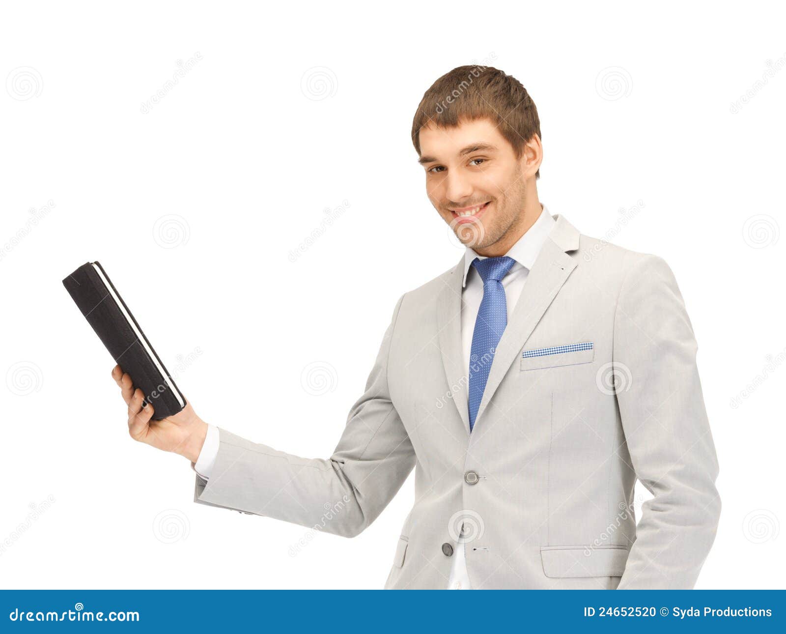 Happy Man with Tablet Pc Computer Stock Photo - Image of portable ...