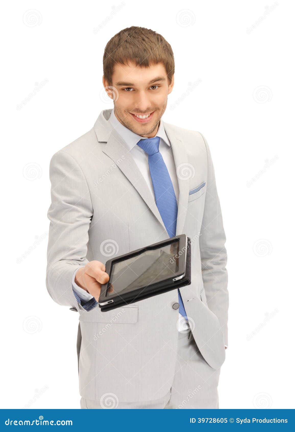 Happy Man with Tablet Pc Computer Stock Image - Image of computer ...