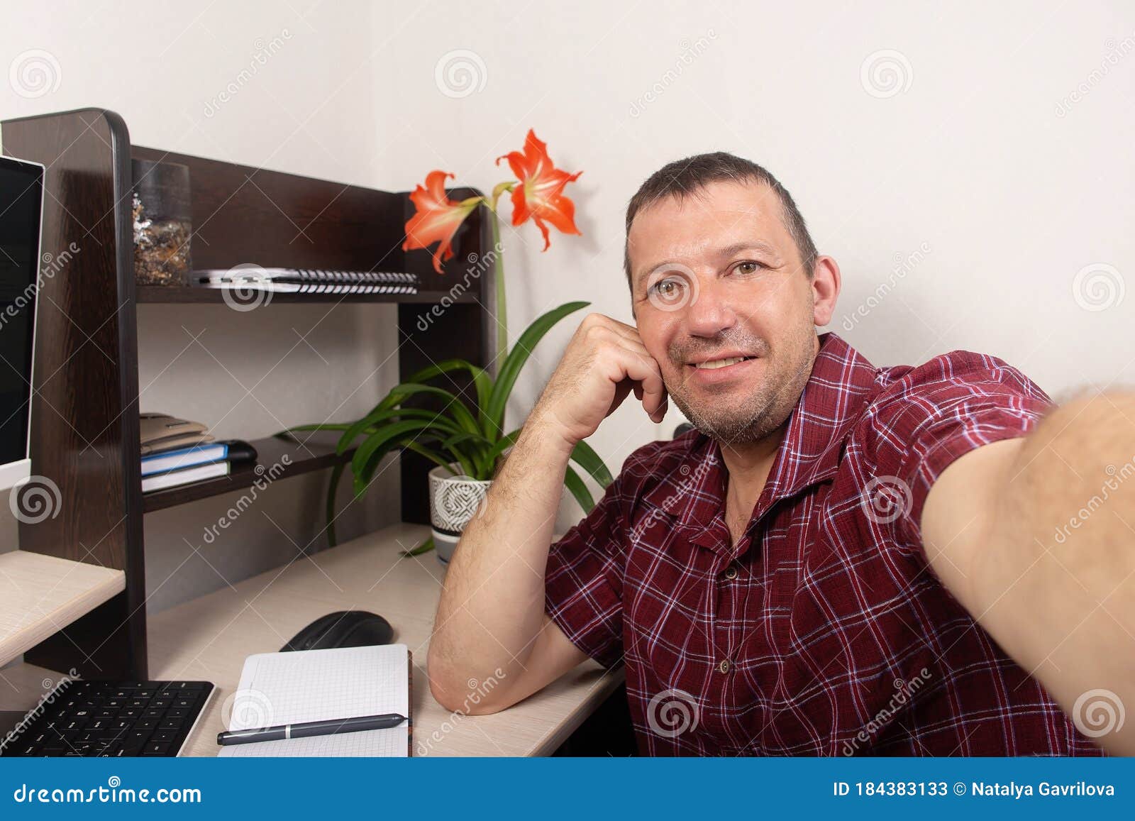 Happy Man Takes a Selfie at Home Stock Image - Image of family, female ... Happy Man Takes a Selfie at Home Stock Image - Image of family, female ...