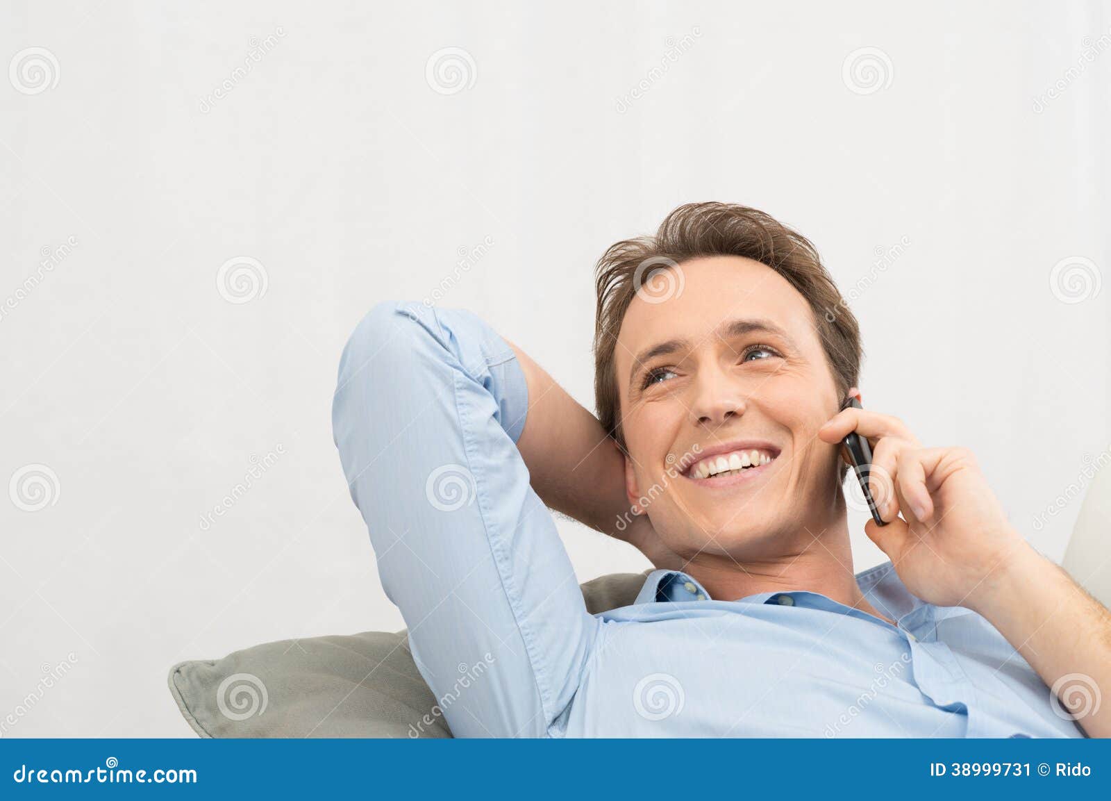 Happy Man Talking on Phone stock image. Image of person - 38999731