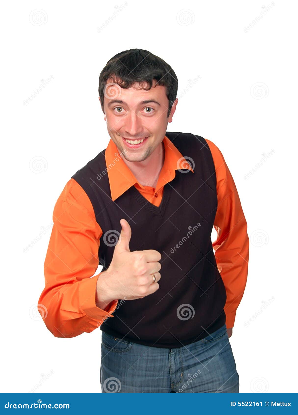 Happy Man With Thumb Up Stock Image Image Of Colorful 5522161