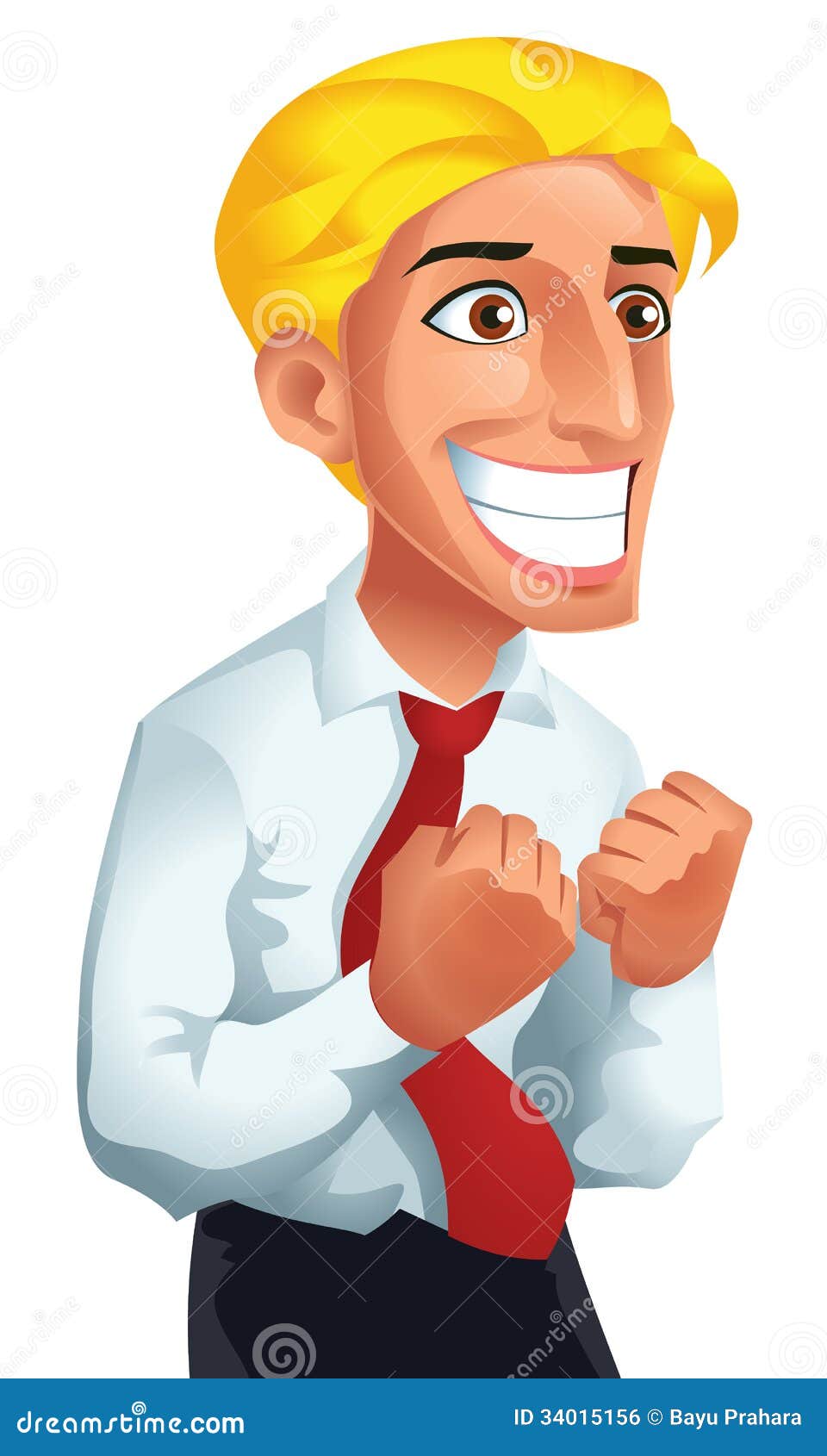 Happy Man stock vector. Illustration of career, hands - 34015156