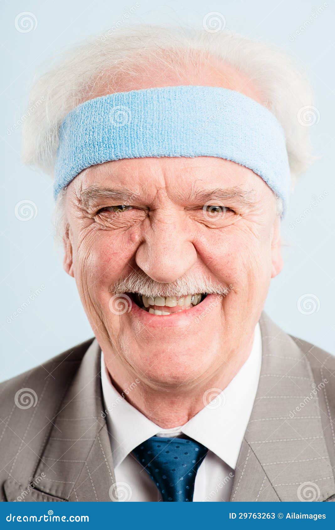 Funny Man Portrait Real People High Definition Blue Background Stock ...