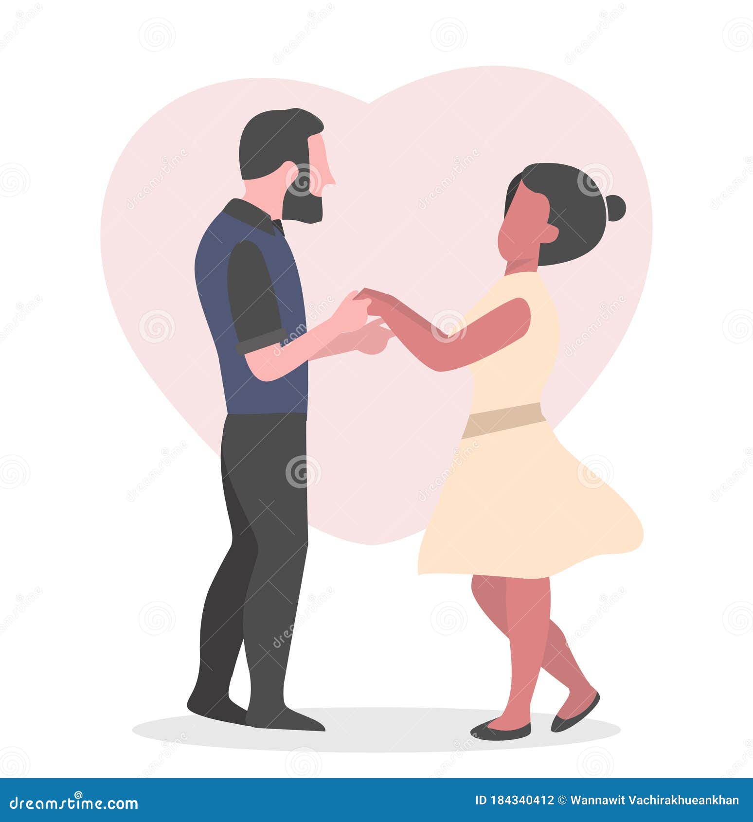 Happy Man and Woman Doing Promise Vector Stock Vector - Illustration of ...