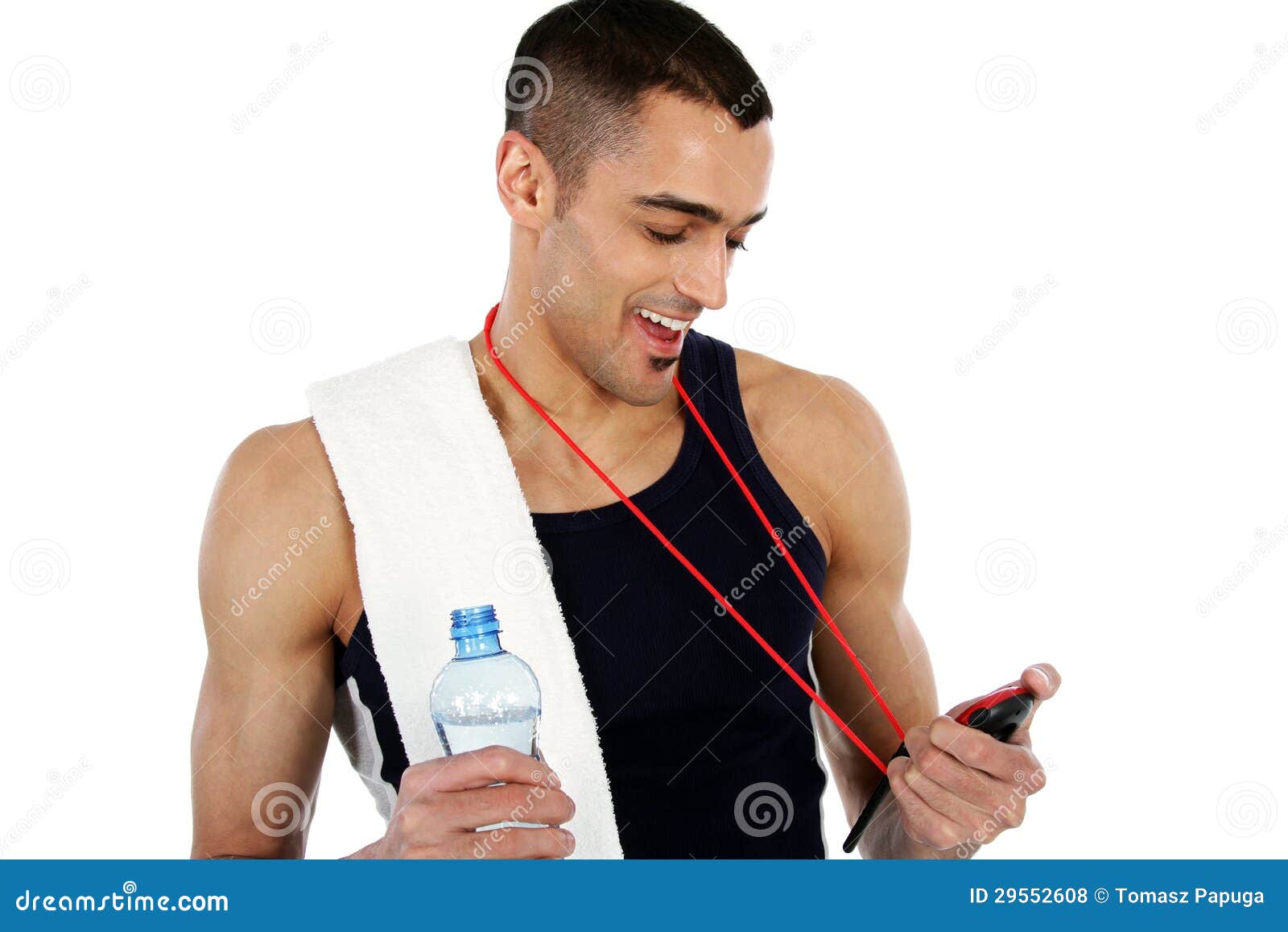 Happy man after workout stock photo. Image of looking - 29552608