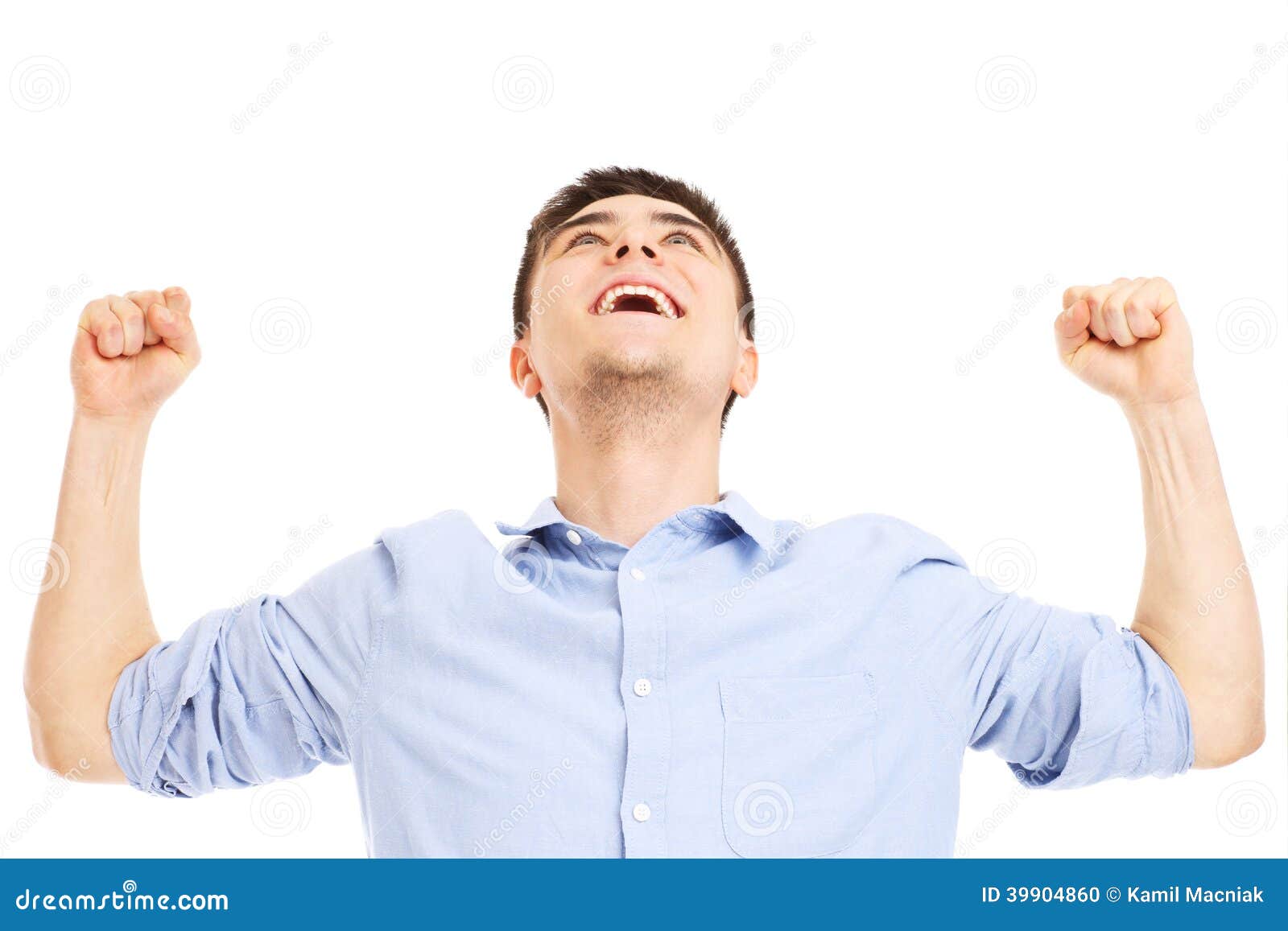 Happy man stock photo. Image of happiness, excited, blue - 39904860