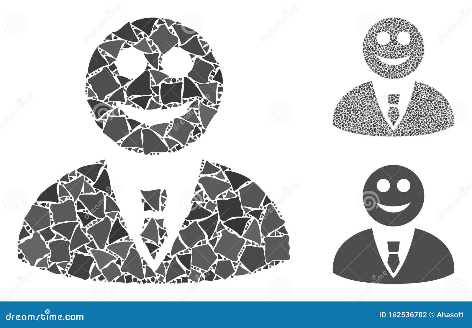 Happy Manager Composition Icon of Humpy Parts Stock Vector ...