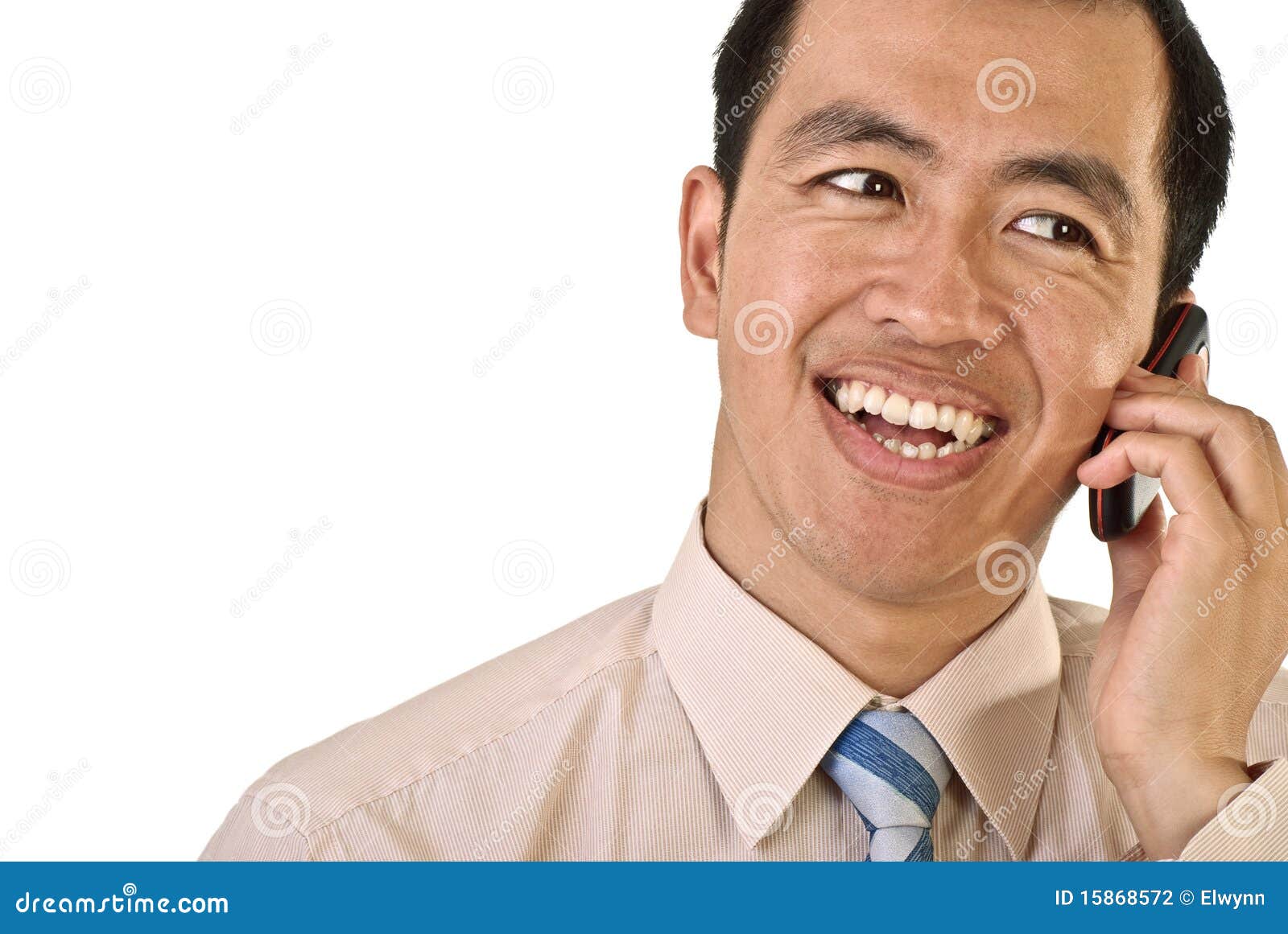 Happy manager on phone stock photo. Image of japanese - 15868572