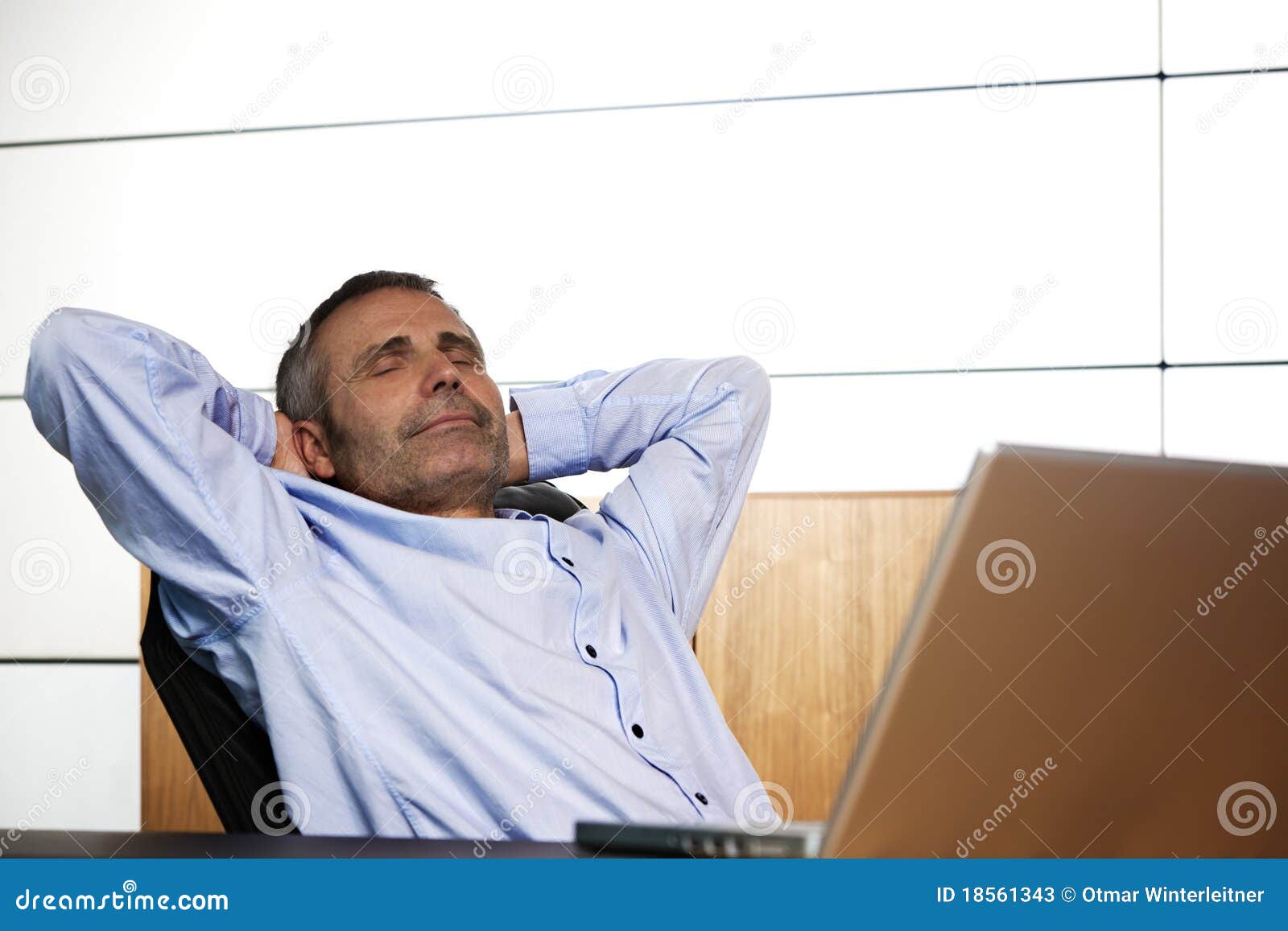 Happy Manager Relaxing in Office Chair. Stock Image - Image of calm ...