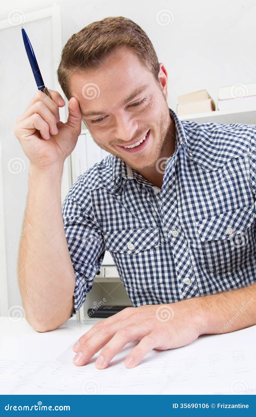 Happy Manager about Rising Sales Stock Photo - Image of desktop, office ...