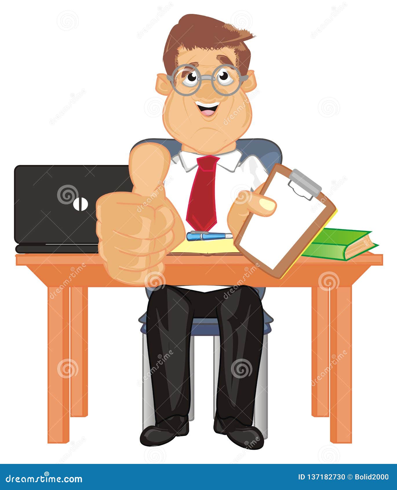 Manager and Notes and Gesture Stock Illustration - Illustration of boss ...