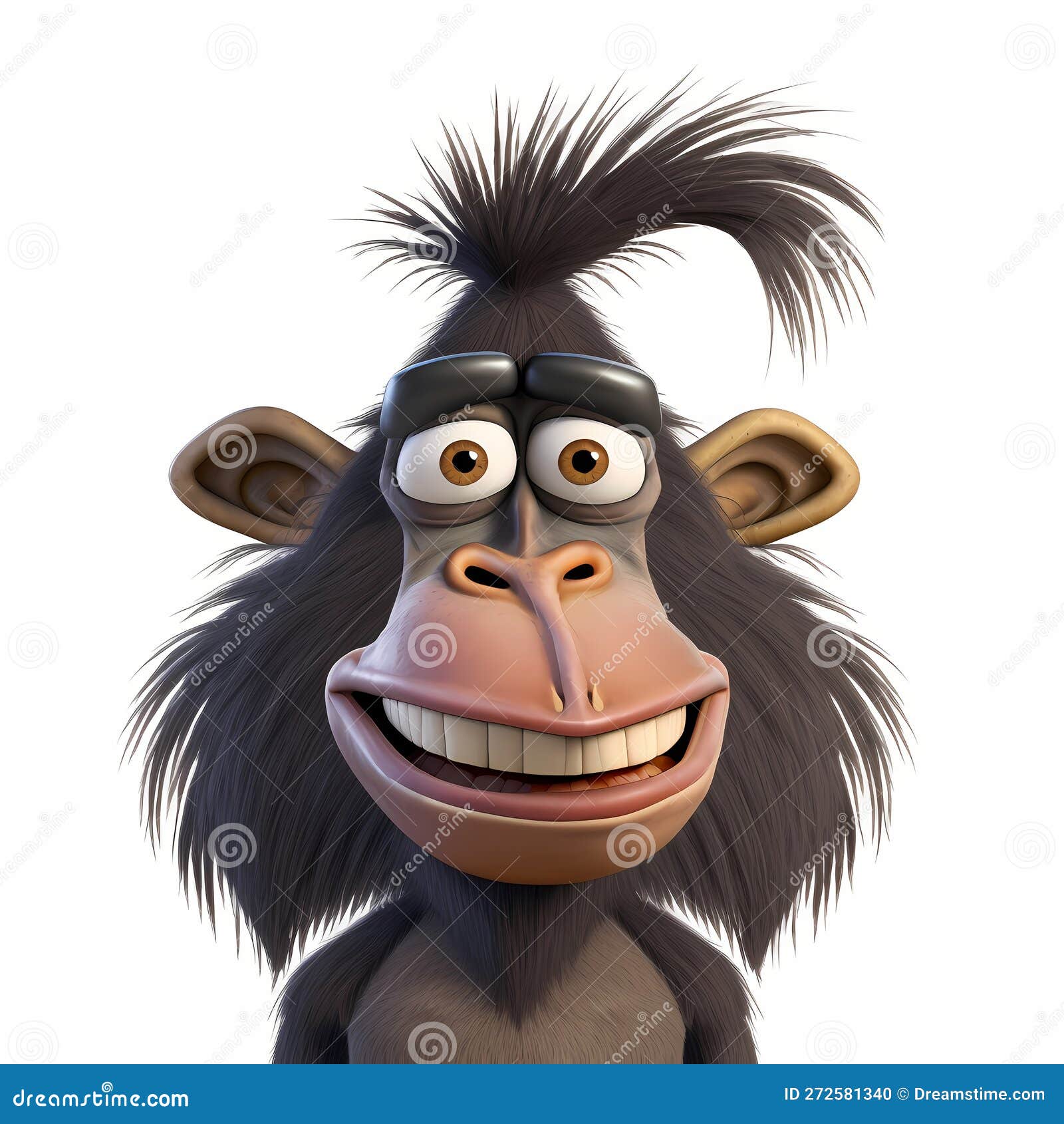 Happy Mandrill Cartoon. Generative AI Stock Illustration - Illustration ...