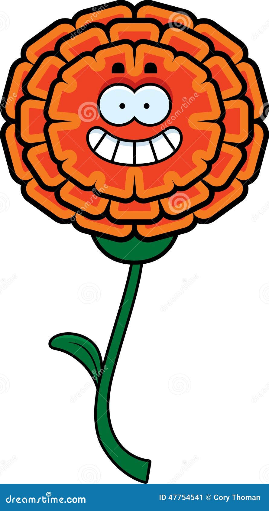 Happy Marigold stock vector. Illustration of smile, flower - 47754541