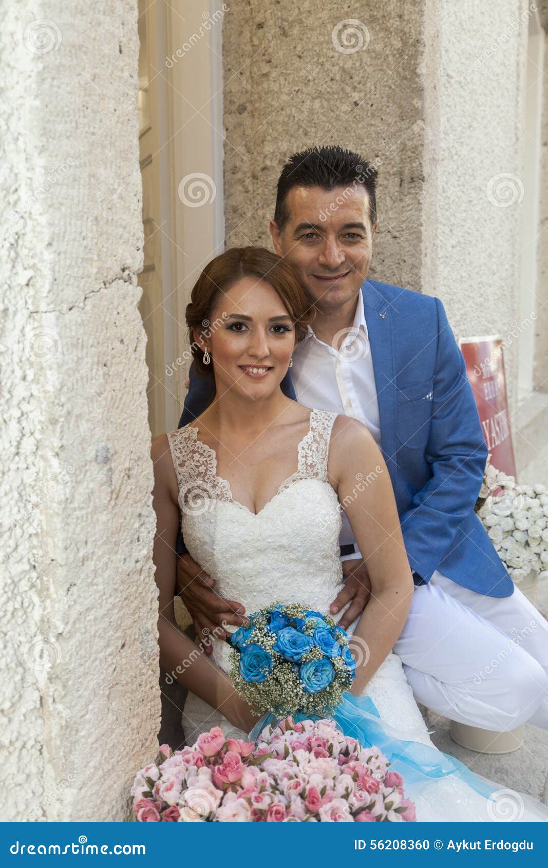 Happy marrying couple stock photo. Image of outdoors - 56208360