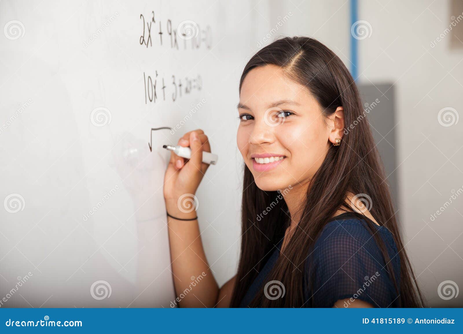 Happy Math Student in Class Stock Image - Image of lifestyle, school ...