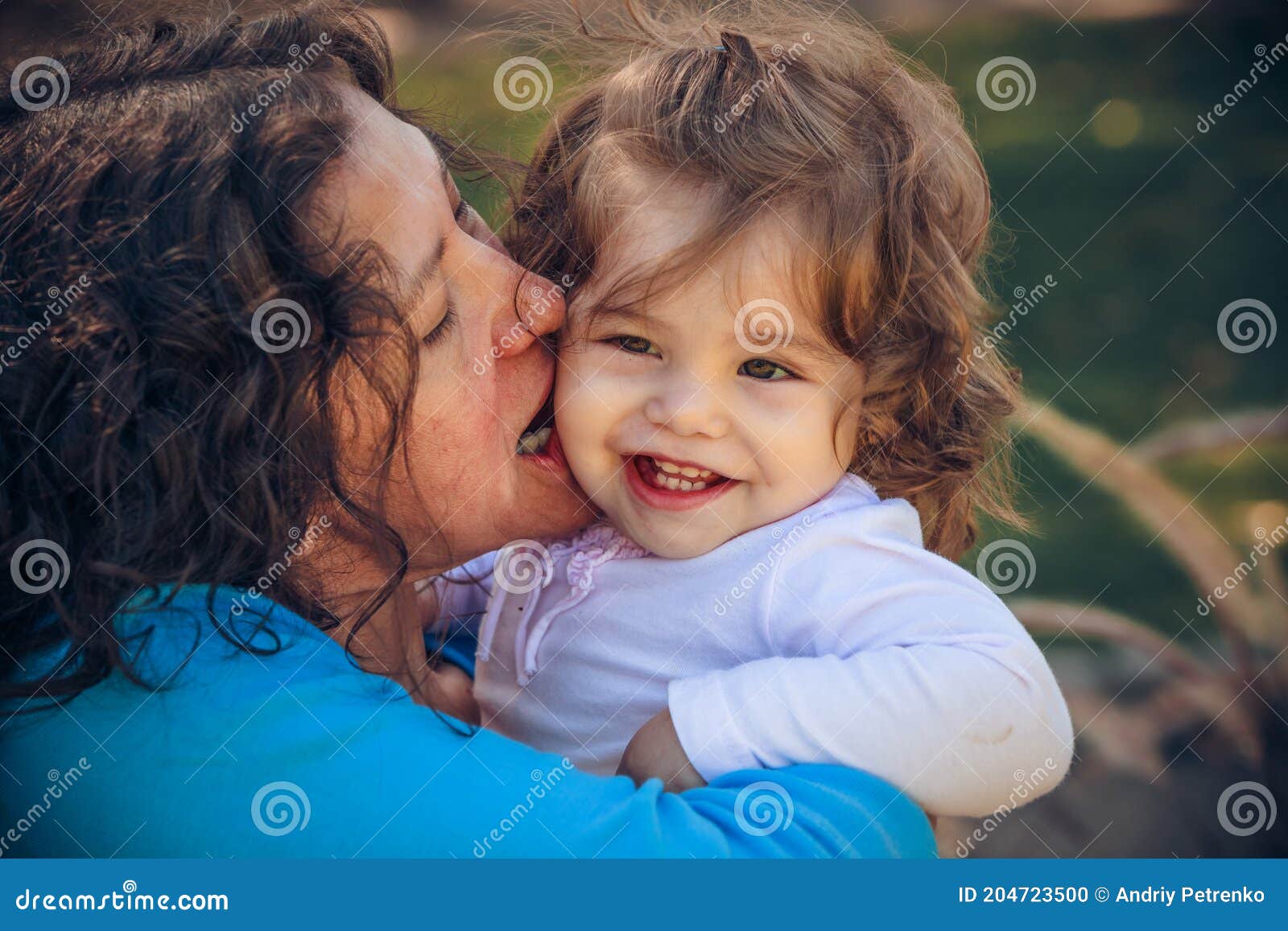 Happy Mather and Daughter in Summer Stock Photo - Image of beautiful ...