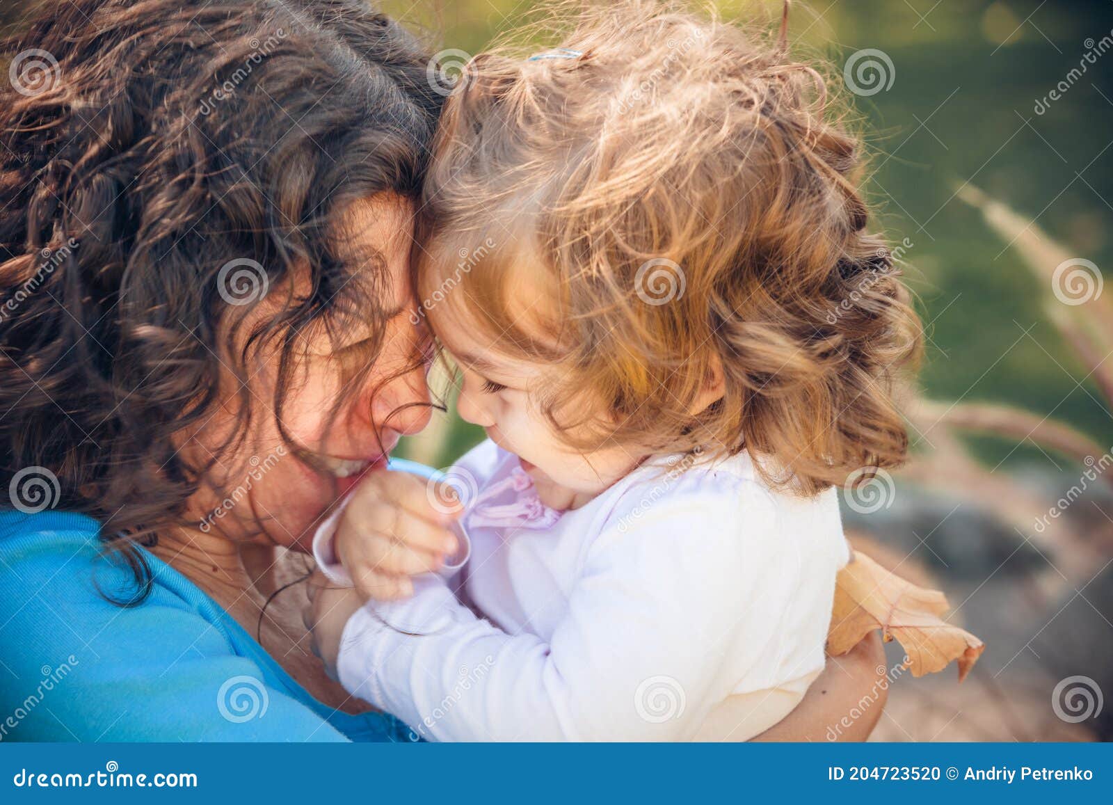 Happy Mather and Daughter in Summer Stock Photo - Image of family ...