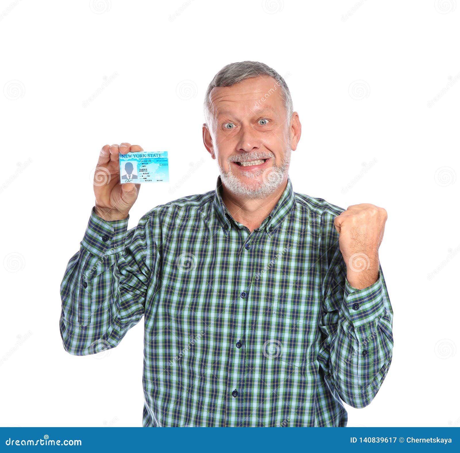 Happy Mature Man with Driving License Stock Image - Image of person ...