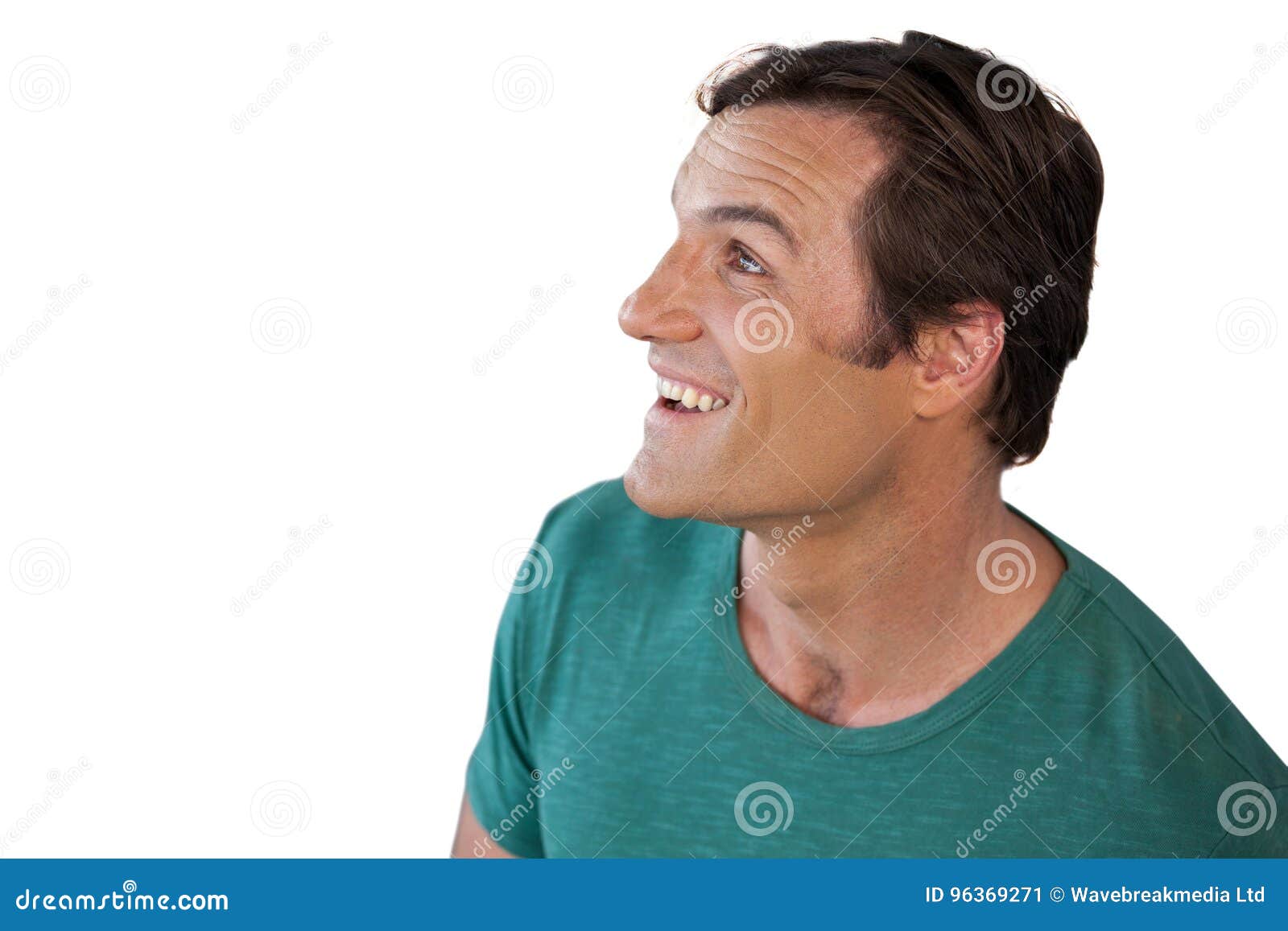 Happy Mature Man Looking Up Stock Image - Image of fitness, brown: 96369271