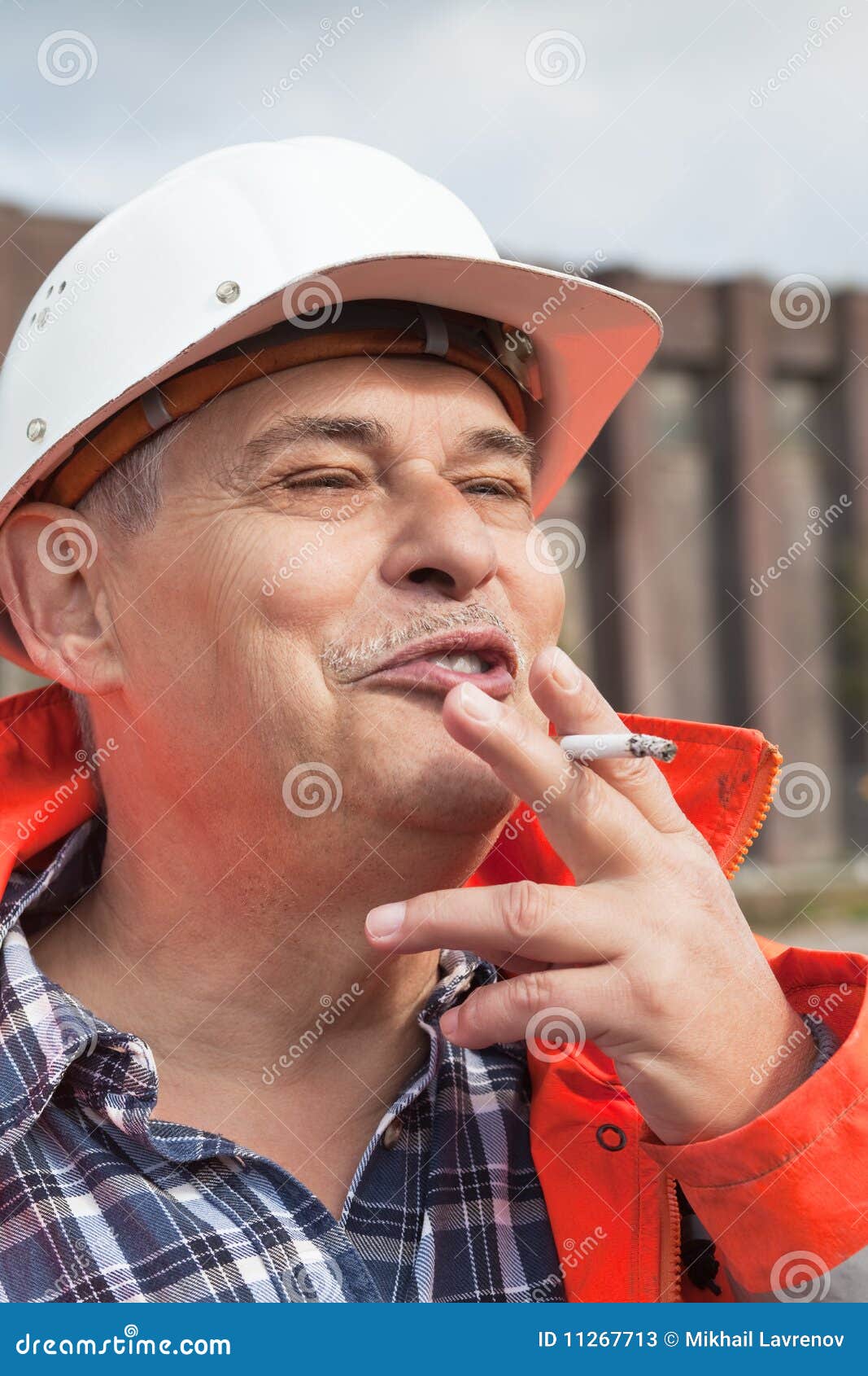 Happy mature worker stock image. Image of collar, site - 11267713