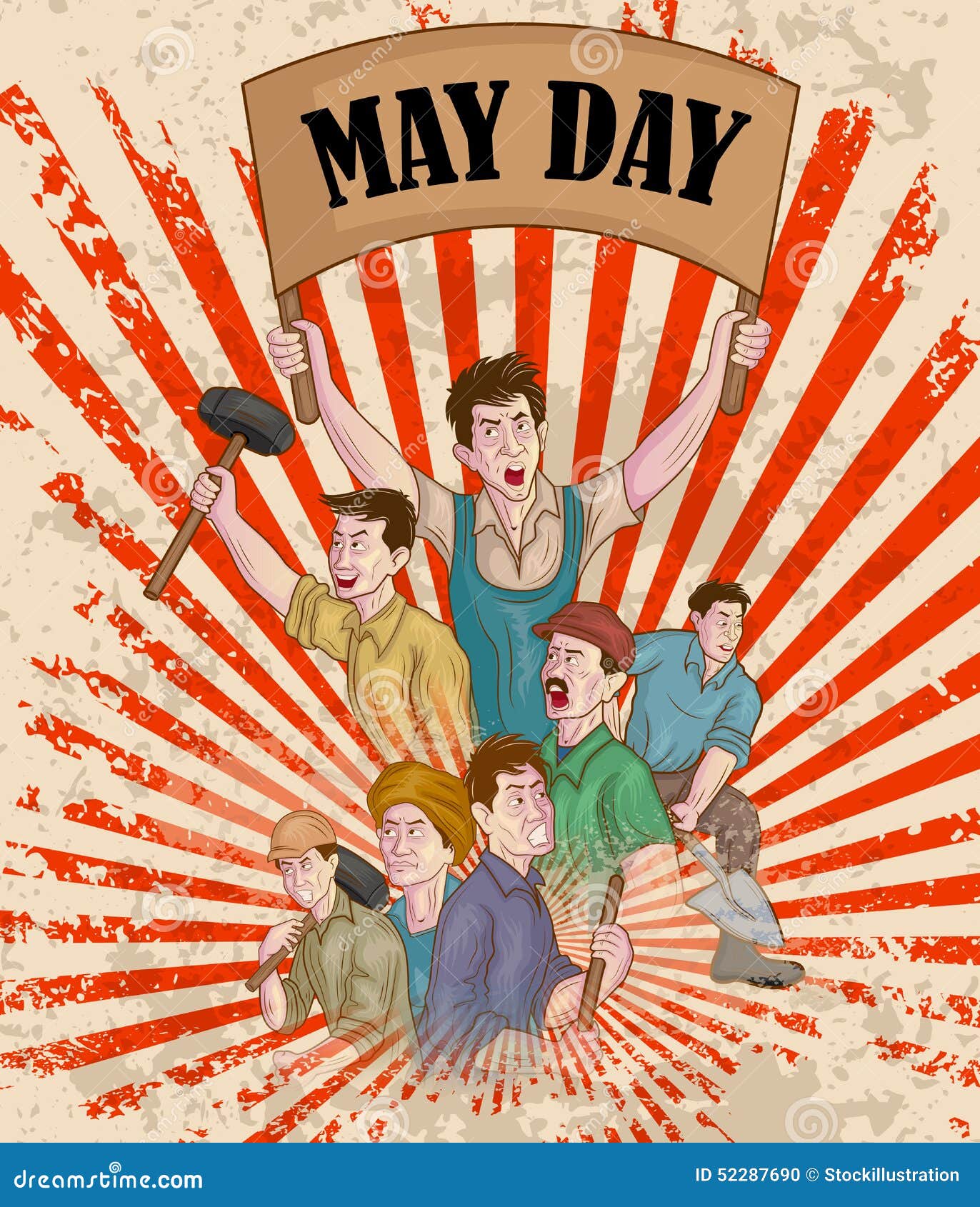 Happy May Day celebration stock vector. Illustration of achievement ...