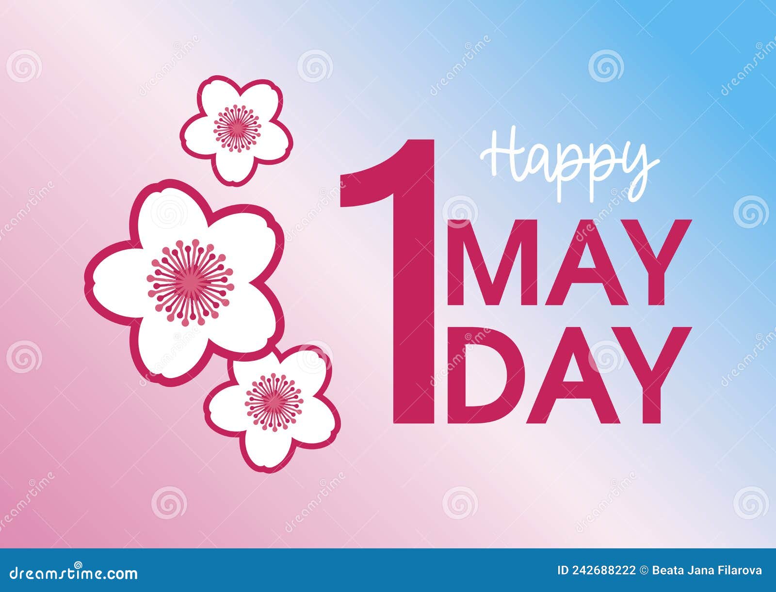 Happy 1 May Day Spring Greeting Card Vector Stock Vector - Illustration ...
