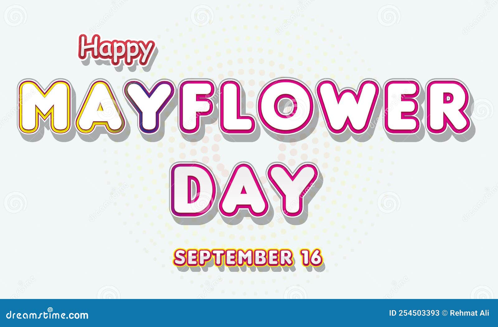 Happy Mayflower Day, September 16. Calendar of September Text Effect ...