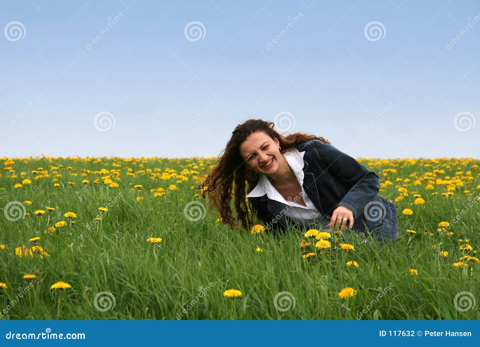 Happy in the meadow stock photo. Image of jacket, caucasian - 117632