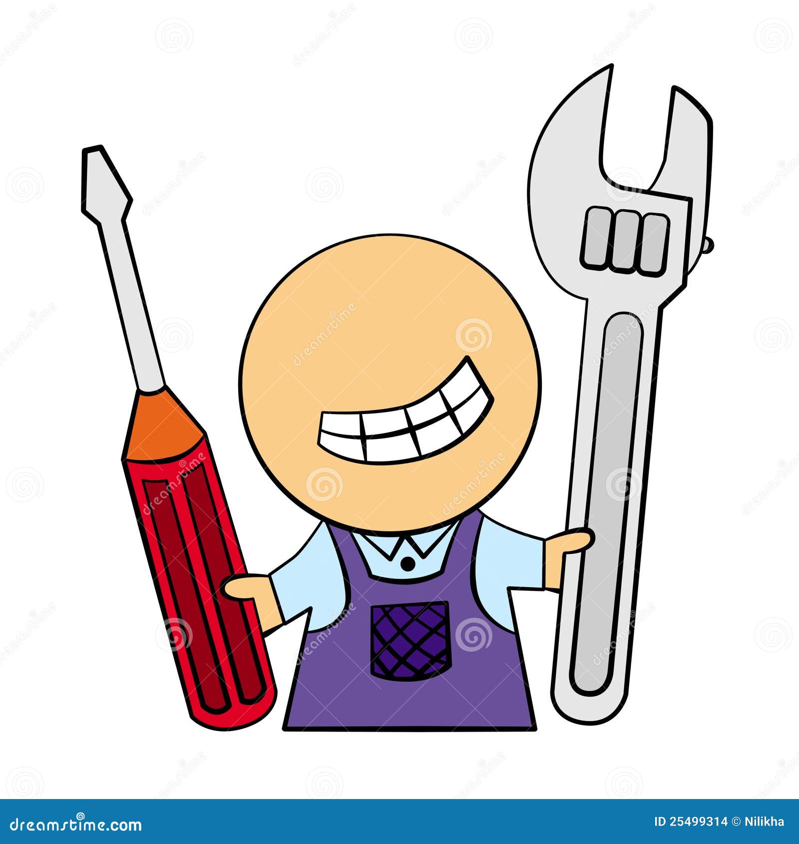 Happy mechanic stock illustration. Illustration of technician - 25499314