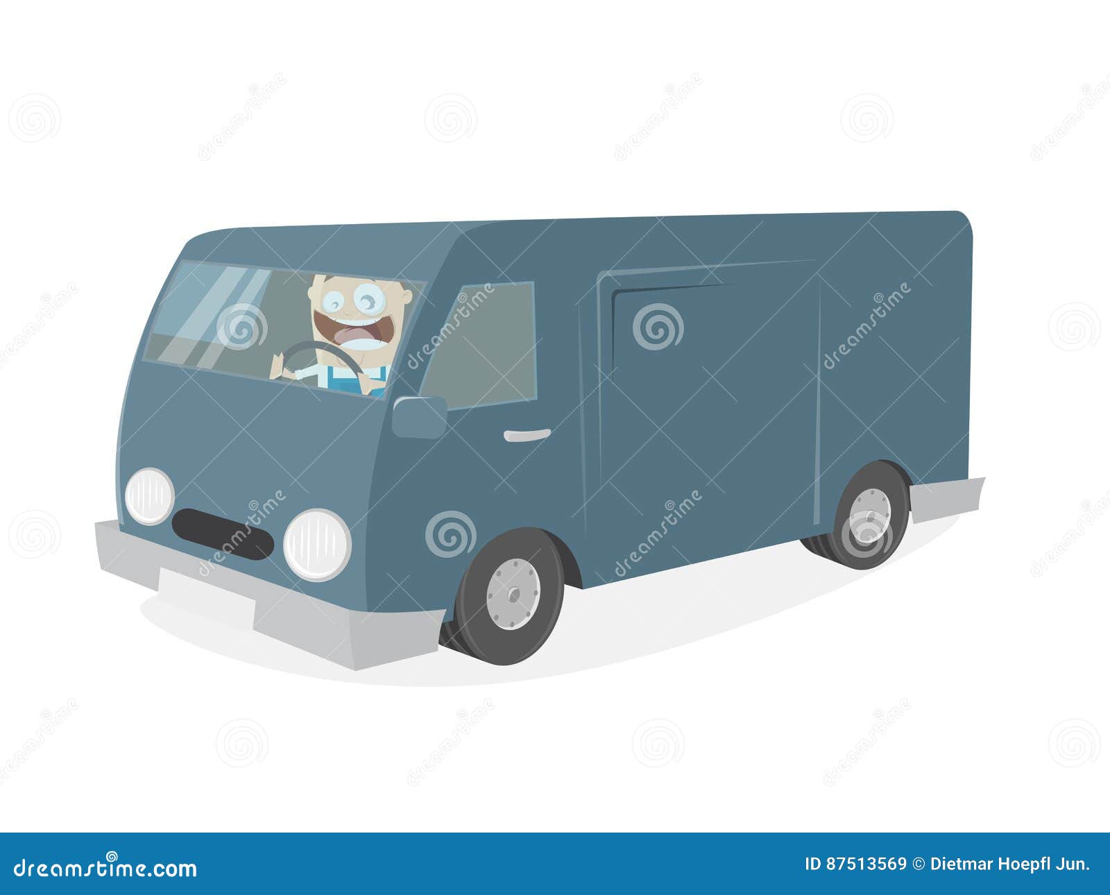 Happy Mechanic Driving a Van Stock Vector - Illustration of vector ...
