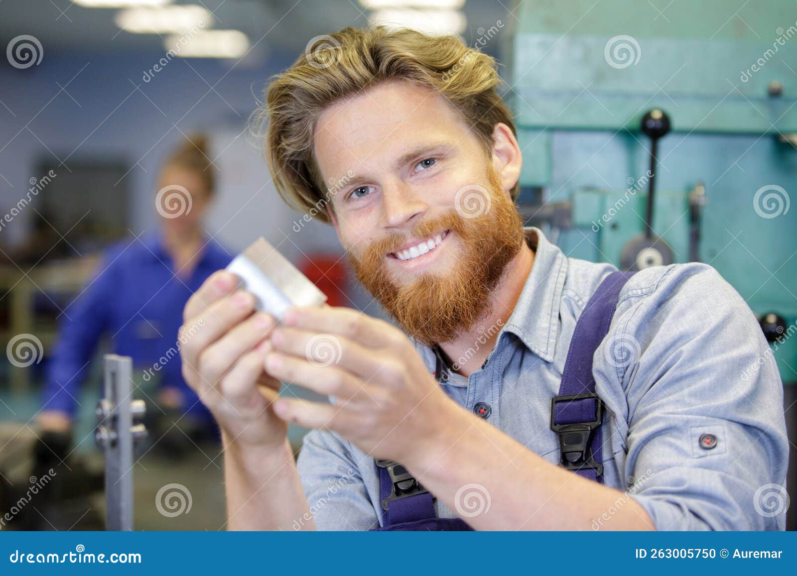 Happy Mechanic Handyman Looking at Camera Stock Photo - Image of wood ...