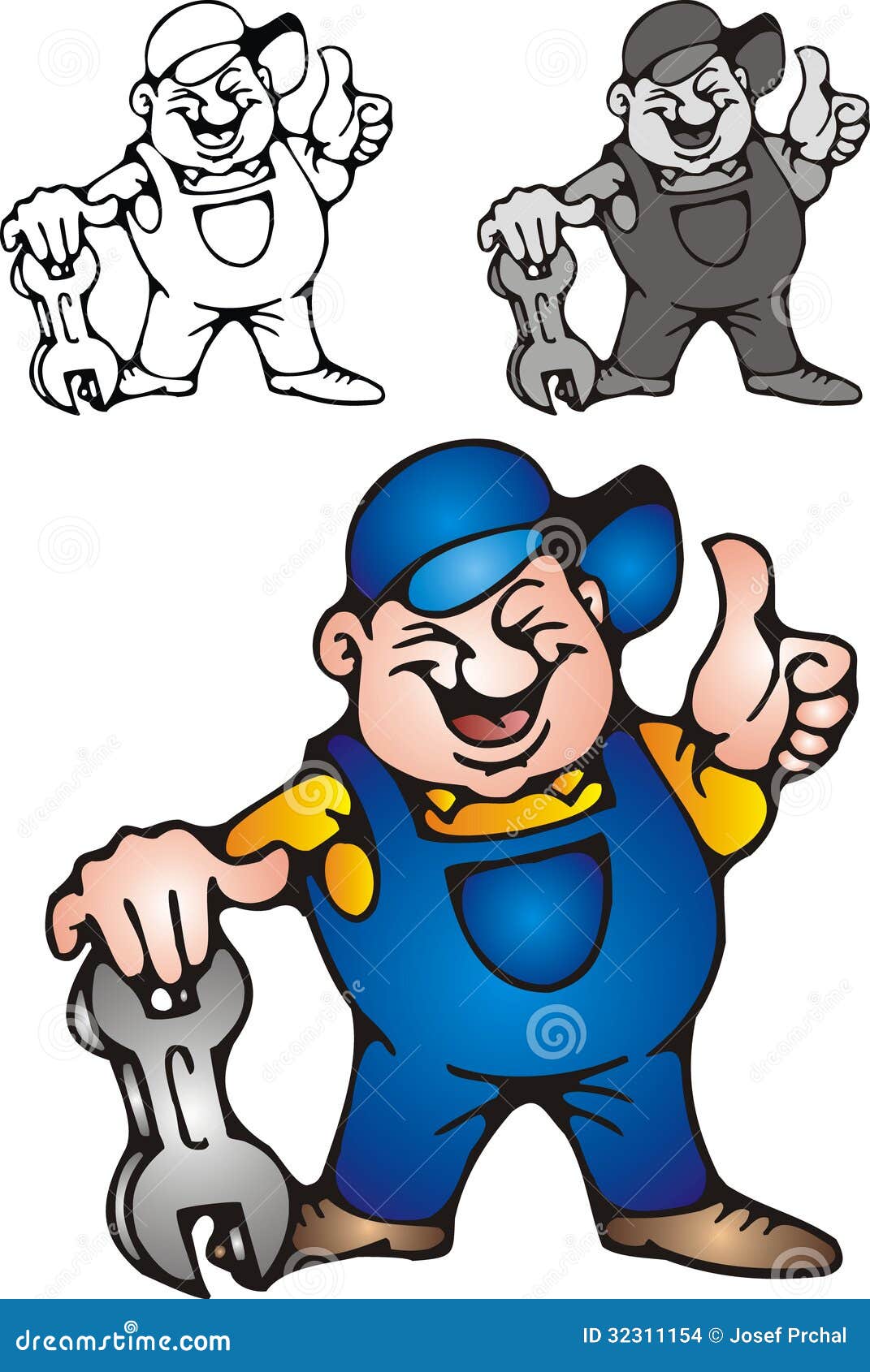 Happy mechanic stock vector. Illustration of service - 32311154