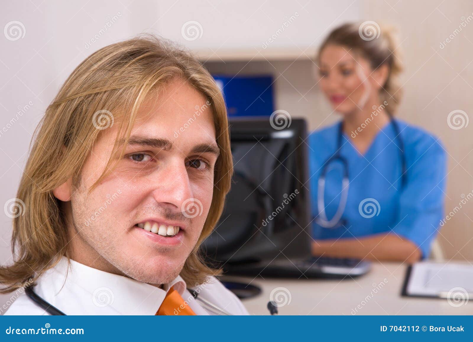 Happy medical doctors stock photo. Image of monitor, health - 7042112