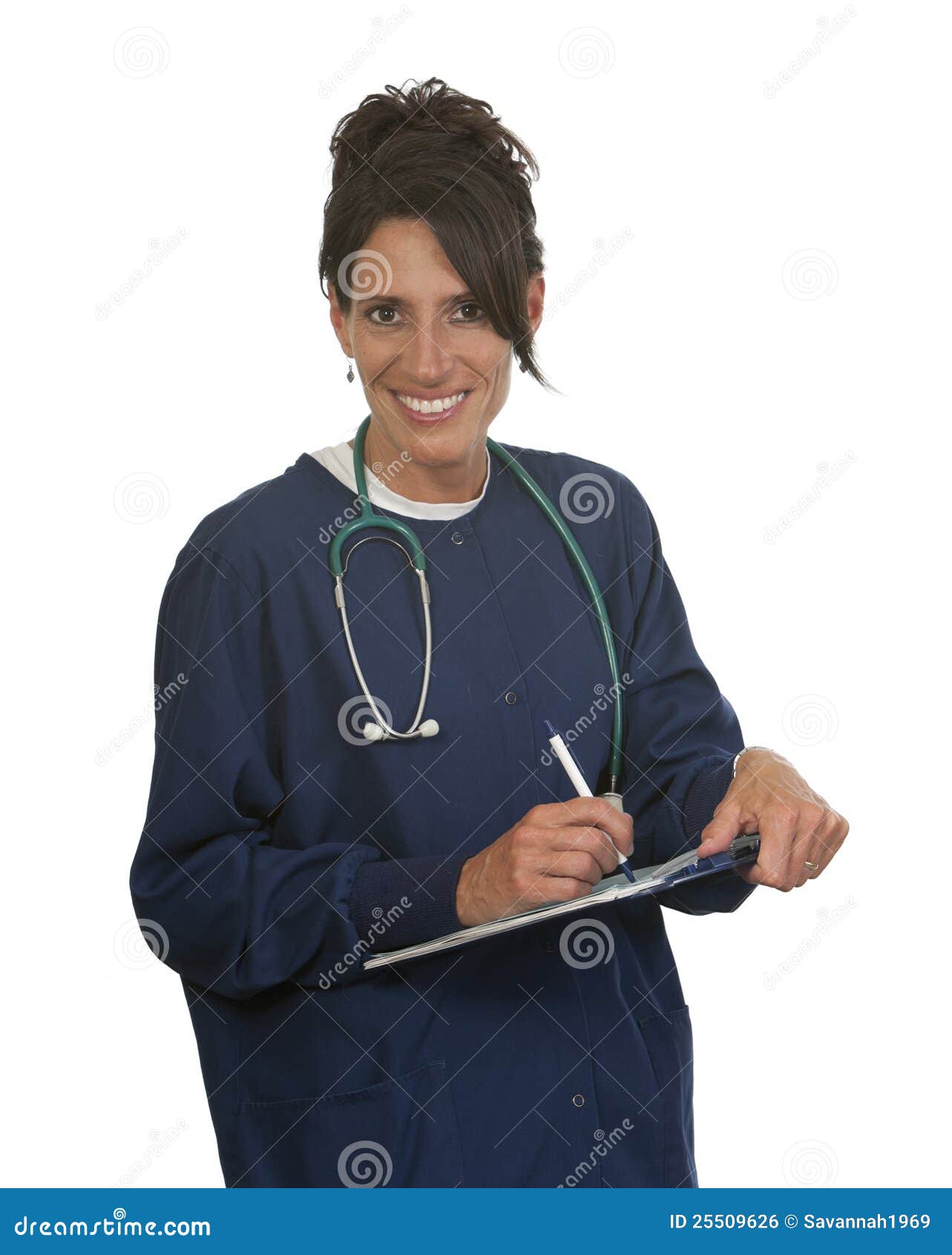 Happy medical nurse stock photo. Image of glasses, clipboard - 25509626