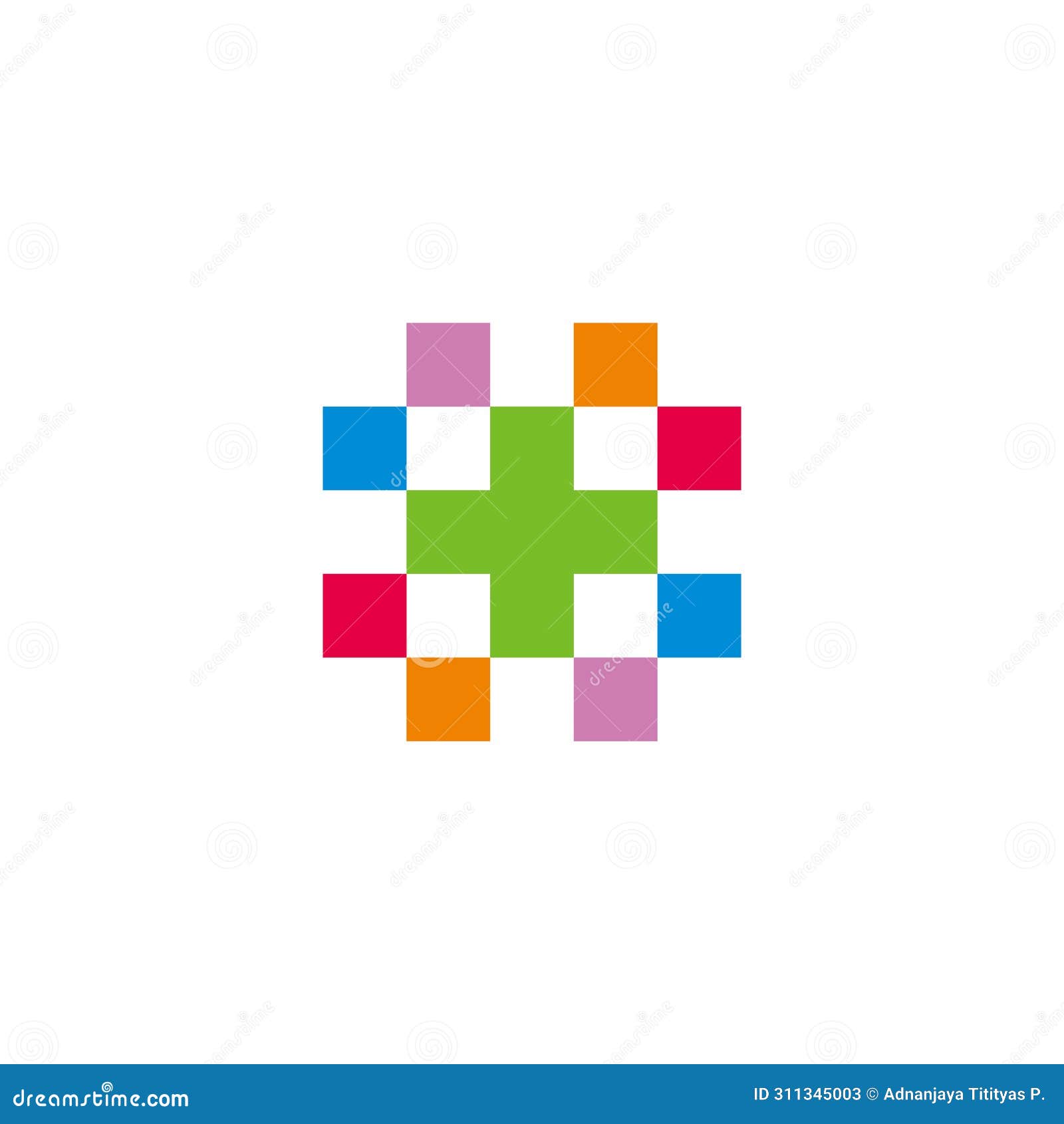 Happy Medical Pixels Colorful Label Logo Vector Stock Vector ...