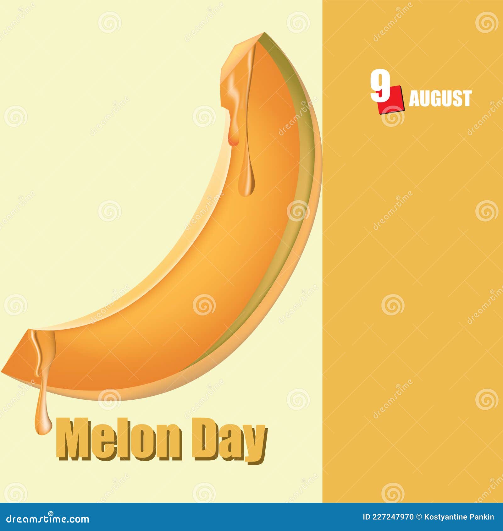 Happy Melon Day stock vector. Illustration of invitation - 227247970