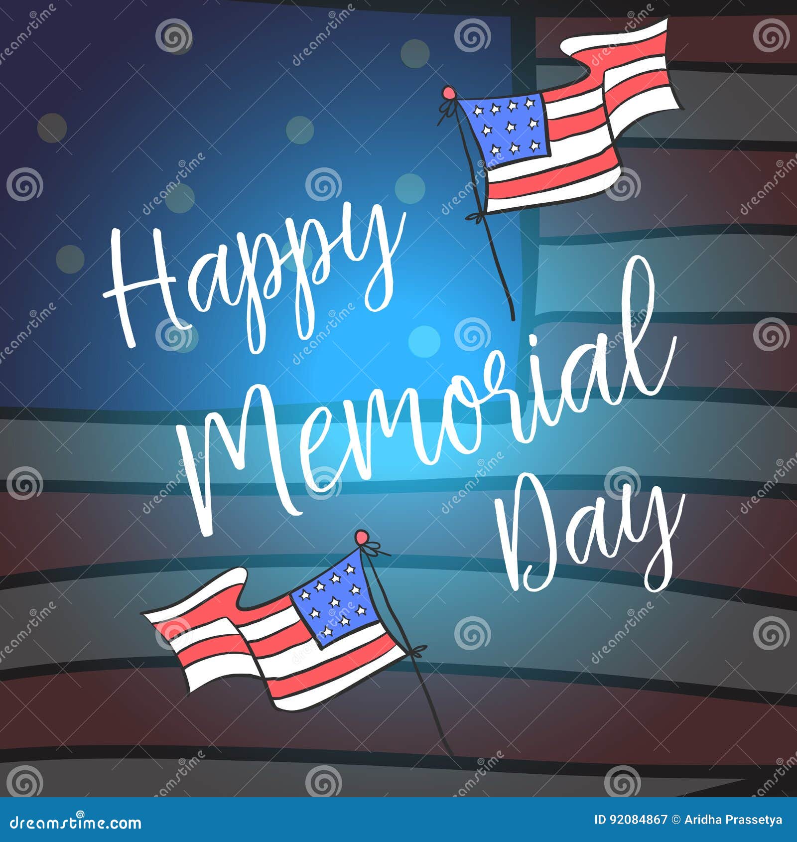 Happy Memorial Day Style Design Stock Vector - Illustration of cheerful ...