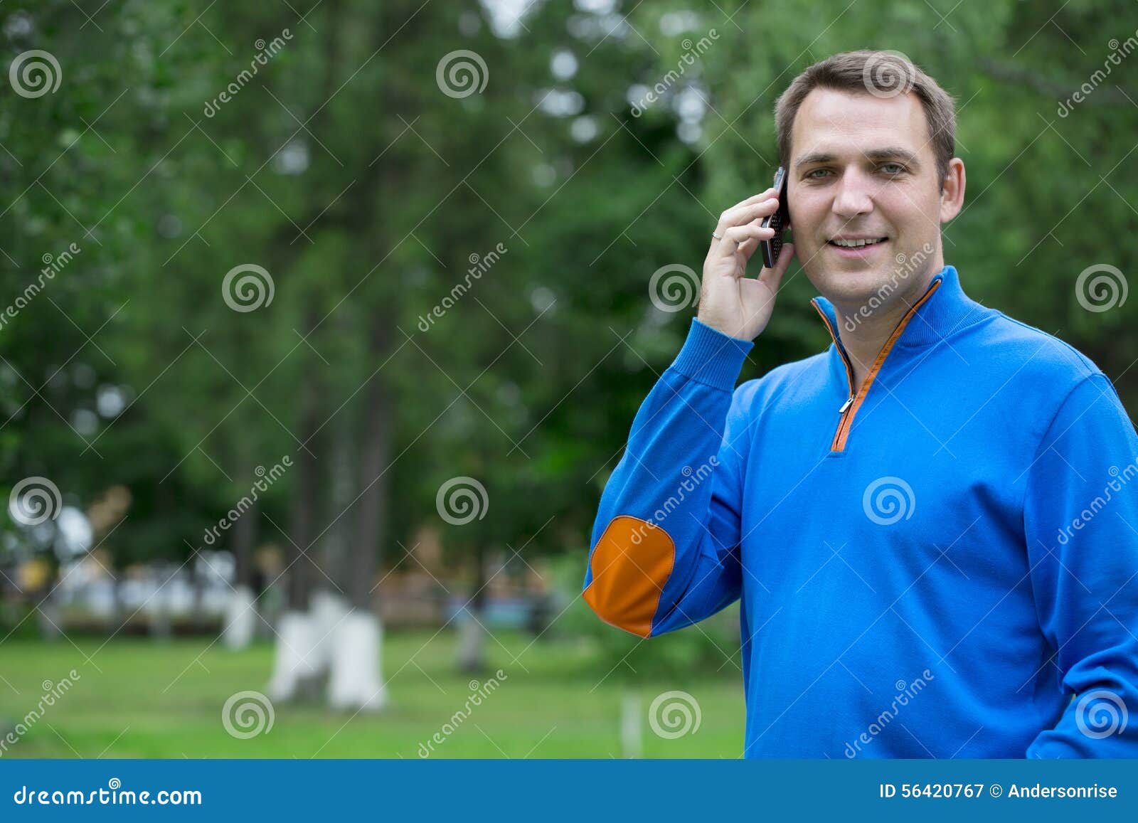 Happy men calling by phone stock image. Image of closeup - 56420767
