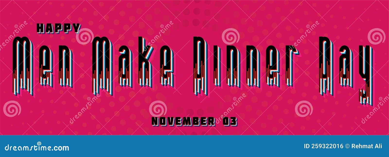 Happy Men Make Dinner Day, November 03. Calendar of November Retro Neon ...