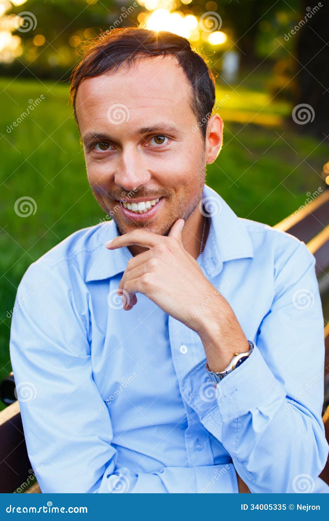 Happy men outdoors stock image. Image of relaxed, handsome - 34005335