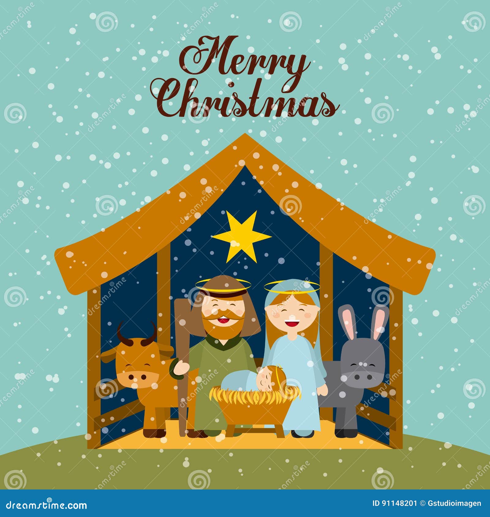 Happy merry christmas card stock vector. Illustration of card - 91148201