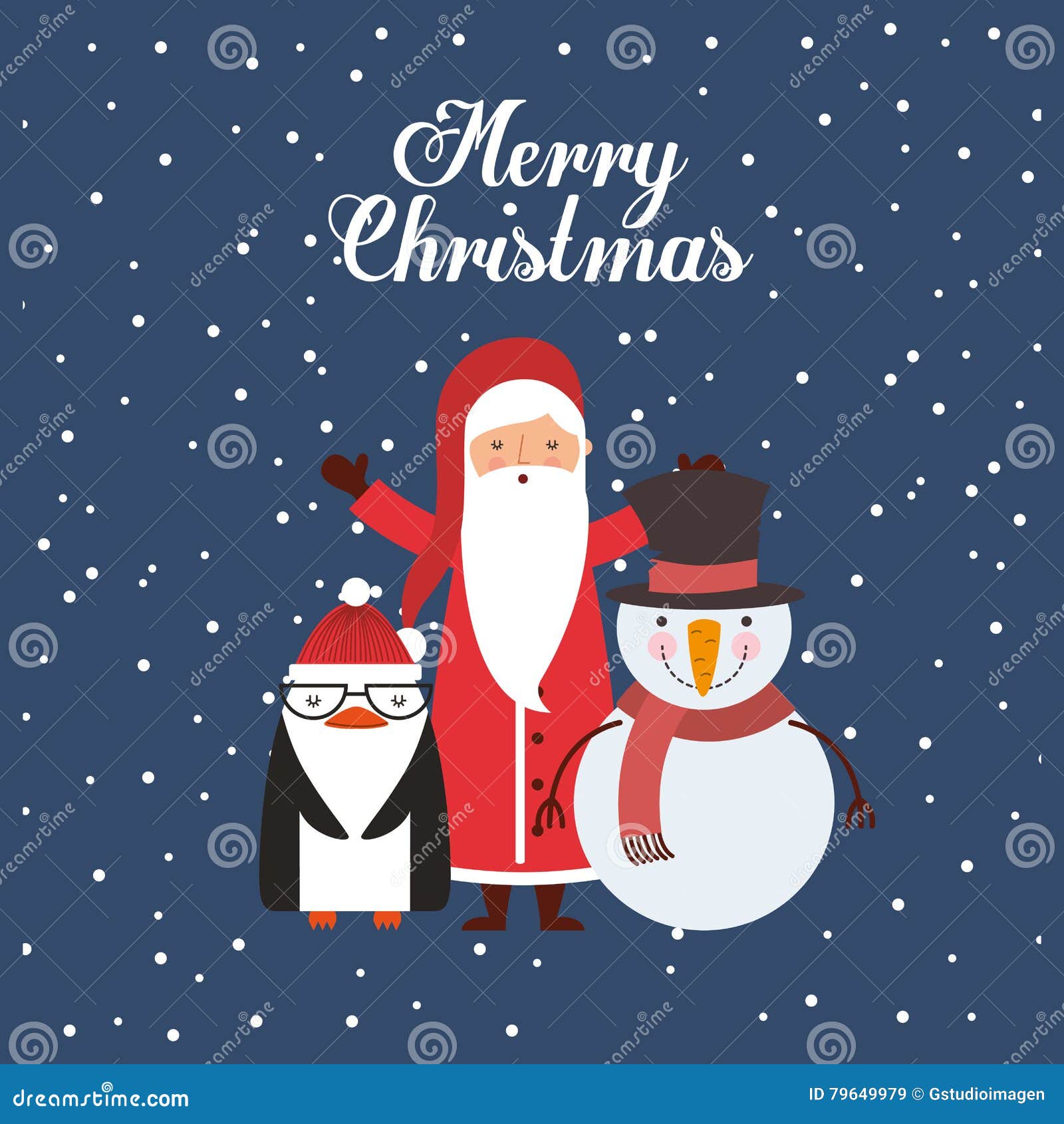 Happy Merry Christmas Character Stock Illustration - Illustration of ...